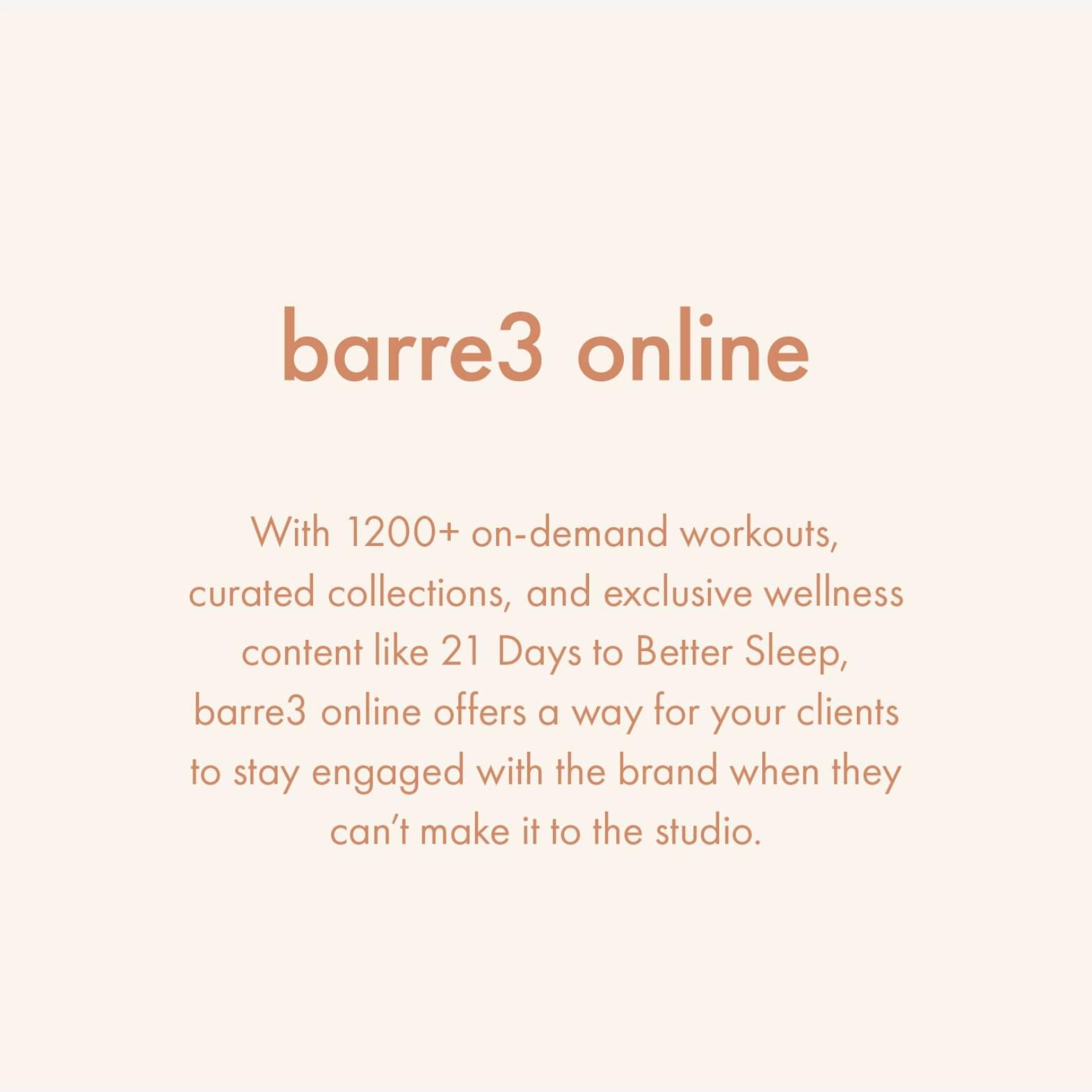 barre3® - 200+ studios AND 2300+ online workouts